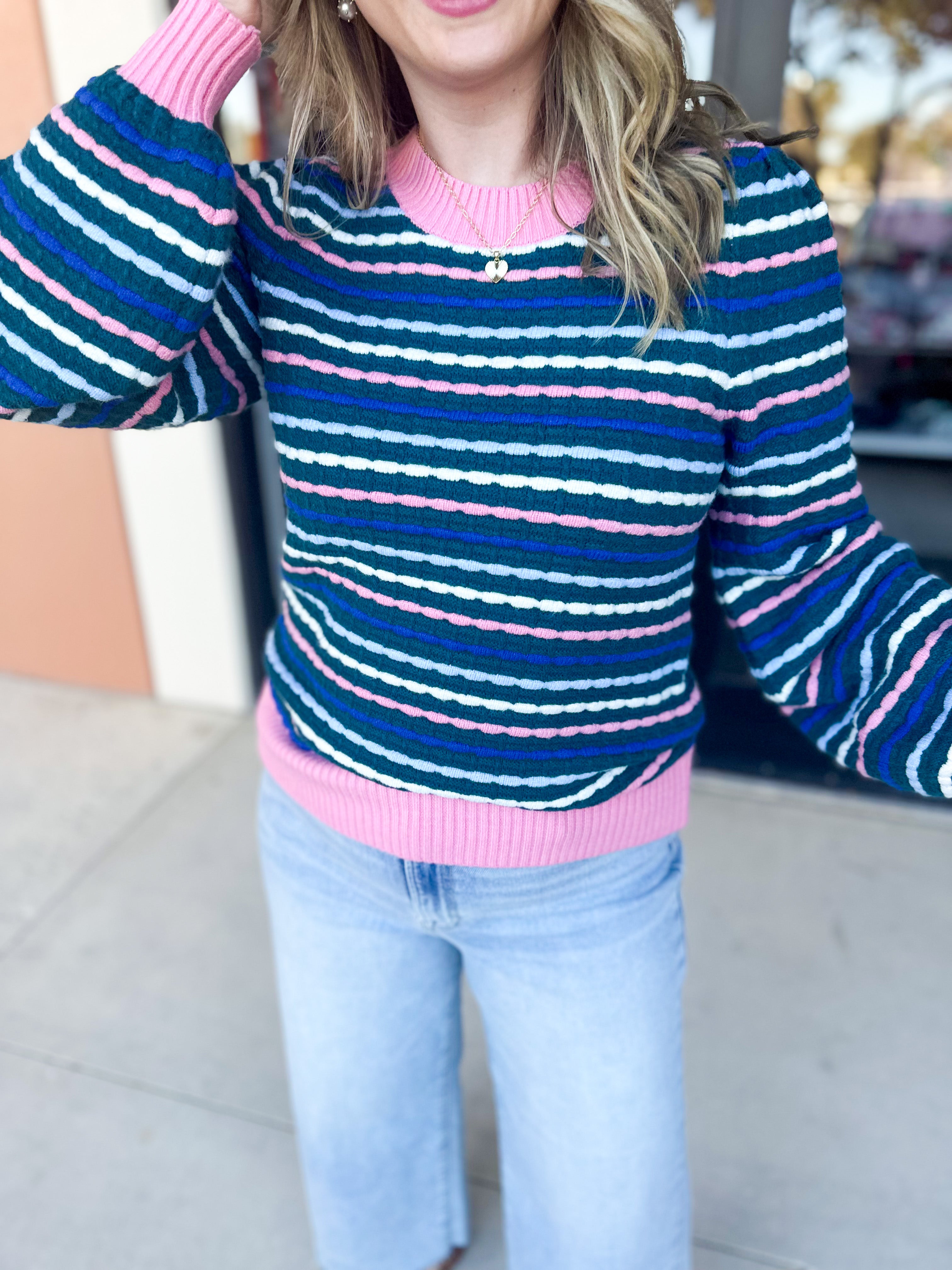 Mary Square - Annabelle Sweater - Teal – July & June Women's Boutique