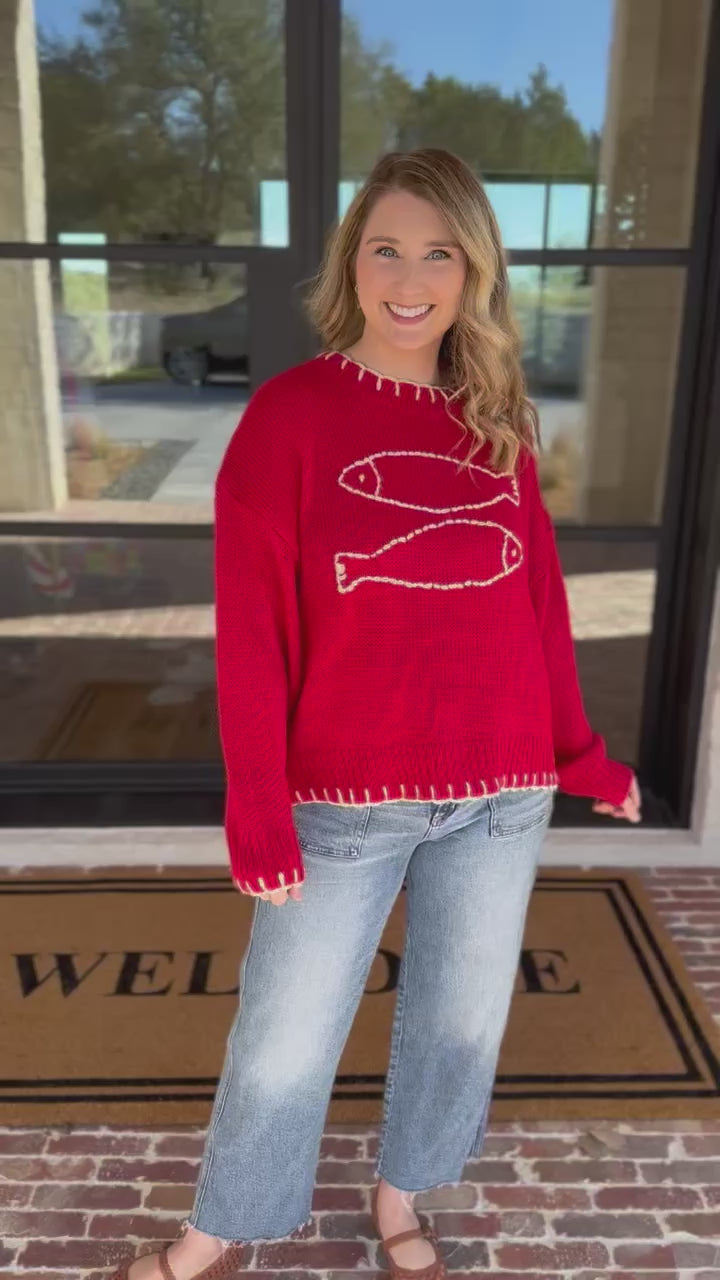 Fish Knit Sweater – July & June Women's Boutique
